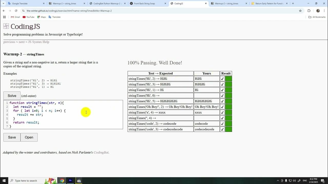 Coding bat Warm up 2 in python and java script بالعربي - YouTube