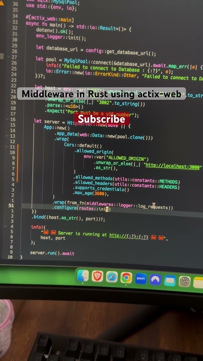 Middlewares in Rust using actix-web🦀 #coding #developer #rust #neovim #programming - YouTube