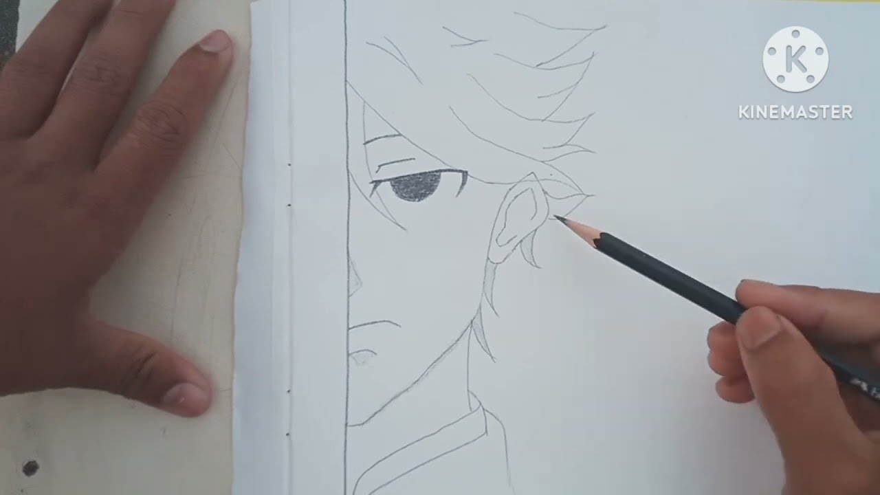 Easy anime dro |How to dro half face sketch video - YouTube