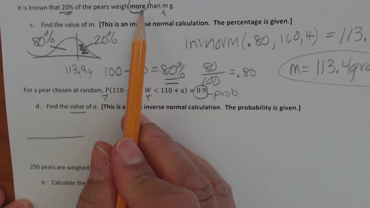Inverse Normal Calculations - YouTube