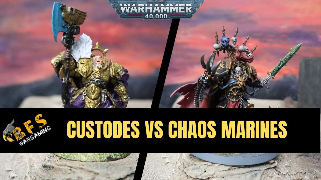 New Adeptus Custodes vs New Chaos Space Marines Warhammer 40k Battle ...