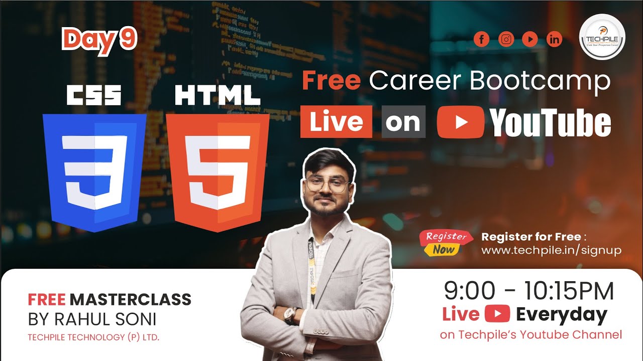 Free HTML & CSS Career Bootcamp | Day 9 - YouTube
