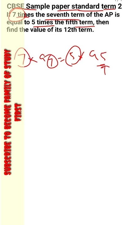 Cbse standard sample paper Term 2 arithmetic progression question 1 choice #maths #arithmetic ...