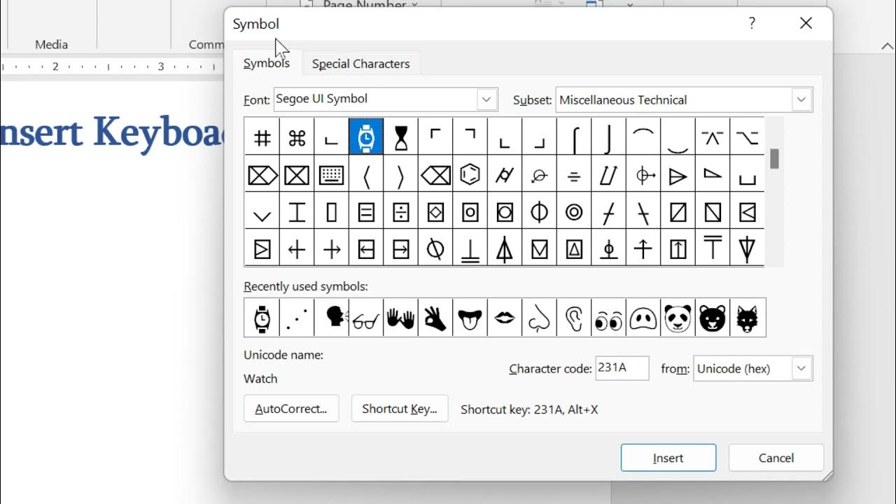 How to insert Keyboad symbol in MS Word - YouTube