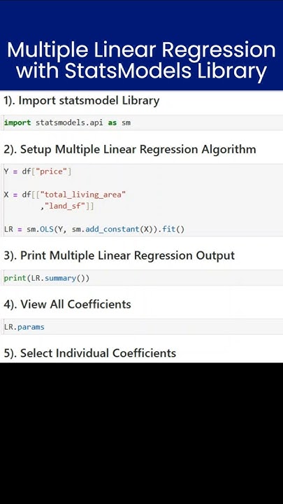 Multiple Linear Regression with the StatsModel Library! # ...