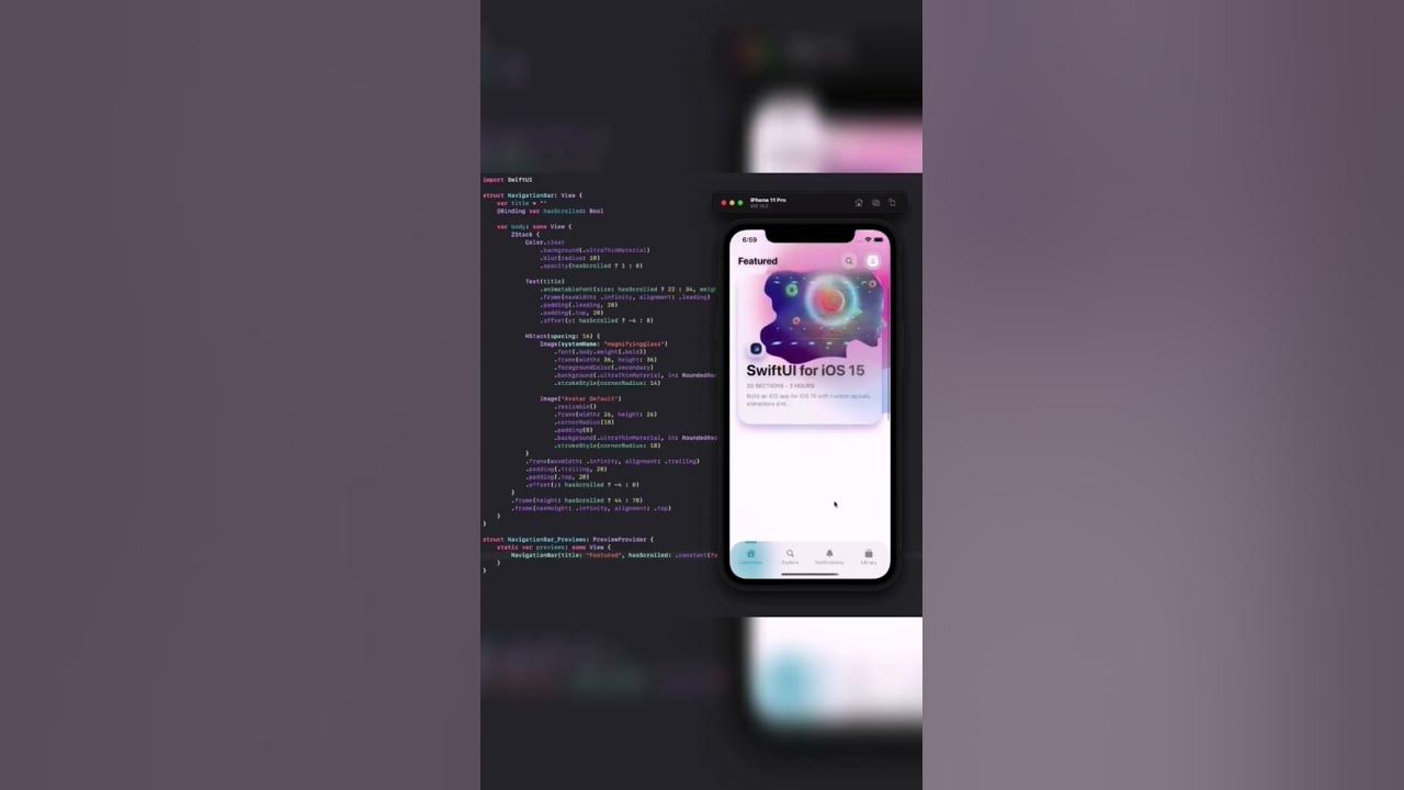 ↕️ Custom Navigation Bar 💫 Coding Iosapp Swiftui Xcode Hacking Ios 100daysofswiftui Youtube