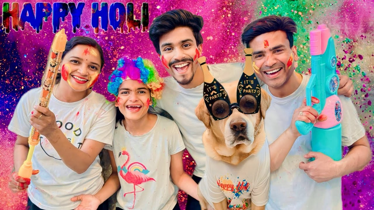 Holi Celebration At Home | Leo ne chalai pichkari | Anant Rastogi - YouTube