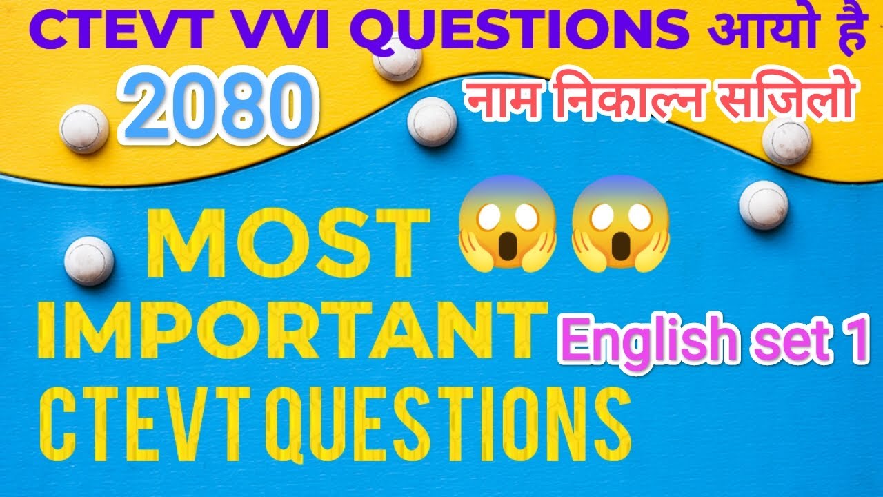 CTEVT entrance exam model questions 2080 | CTEVT model questions English set 1,#ctevt #entrance ...