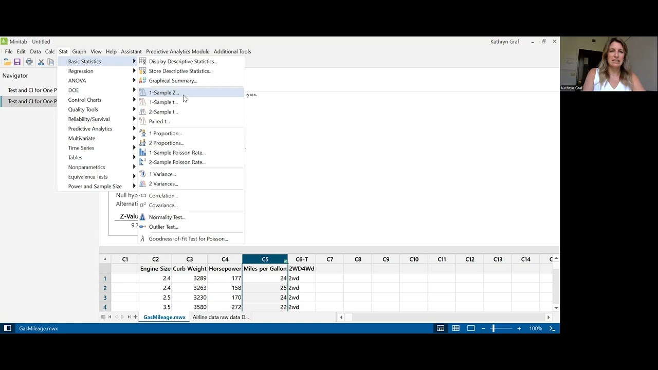 Minitab Desktop Version Hypothesis Testing Youtube