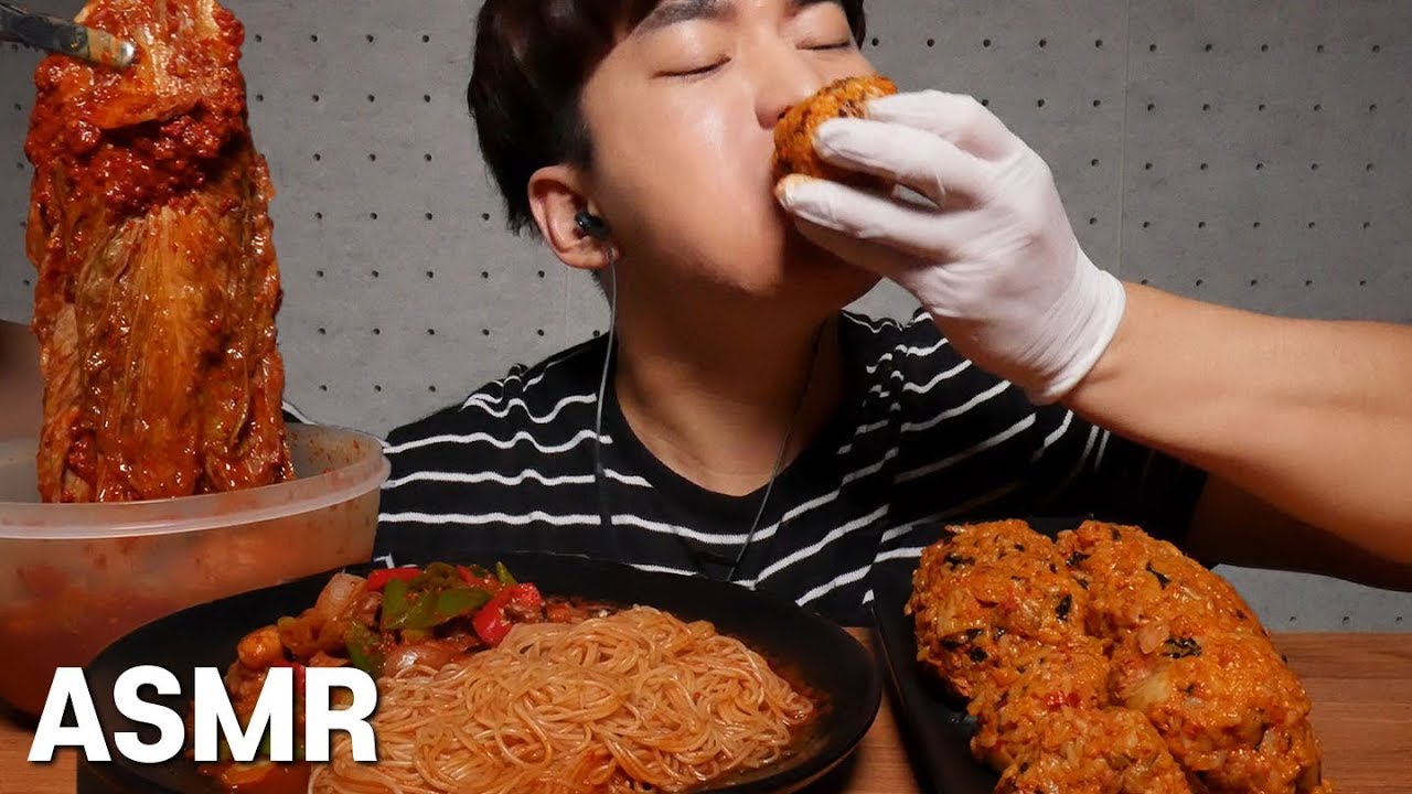 |리즈| 실비김치 주먹밥 만들어서 매운 지옥불 쭈꾸미 먹방 리얼사운드 ASMR Korean Silvi kimchi social ...