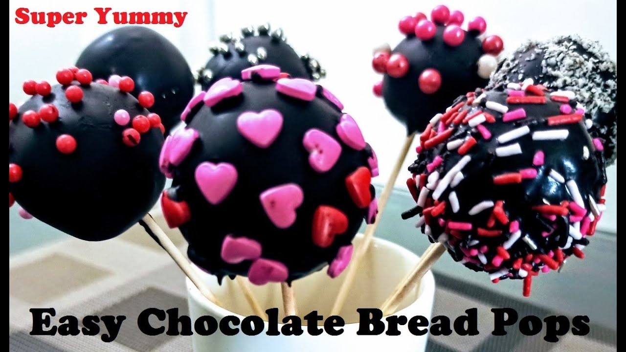 Chocolate Bread Pops/ Cake Pops/ Chocolate Balls/ Colorful Bread Pops ...