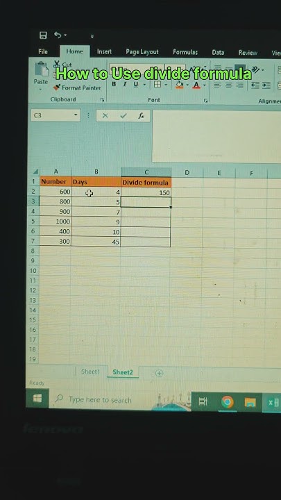 How to Use Divide formula || MTS All Teach # divide formula #excelformula #viral👍😋 - YouTube