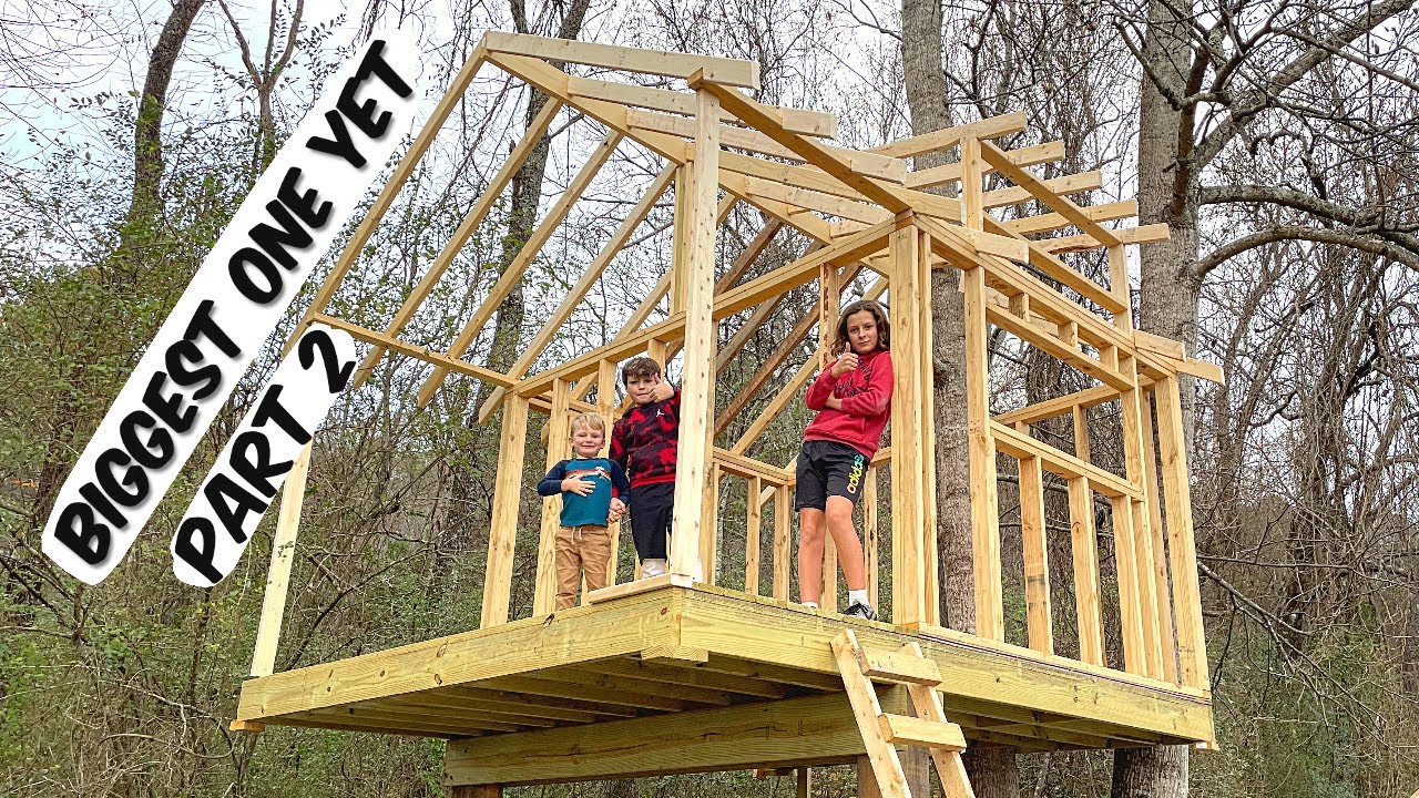 EVERYTHING WENT WRONG! Treehouse Build - part 2. - YouTube