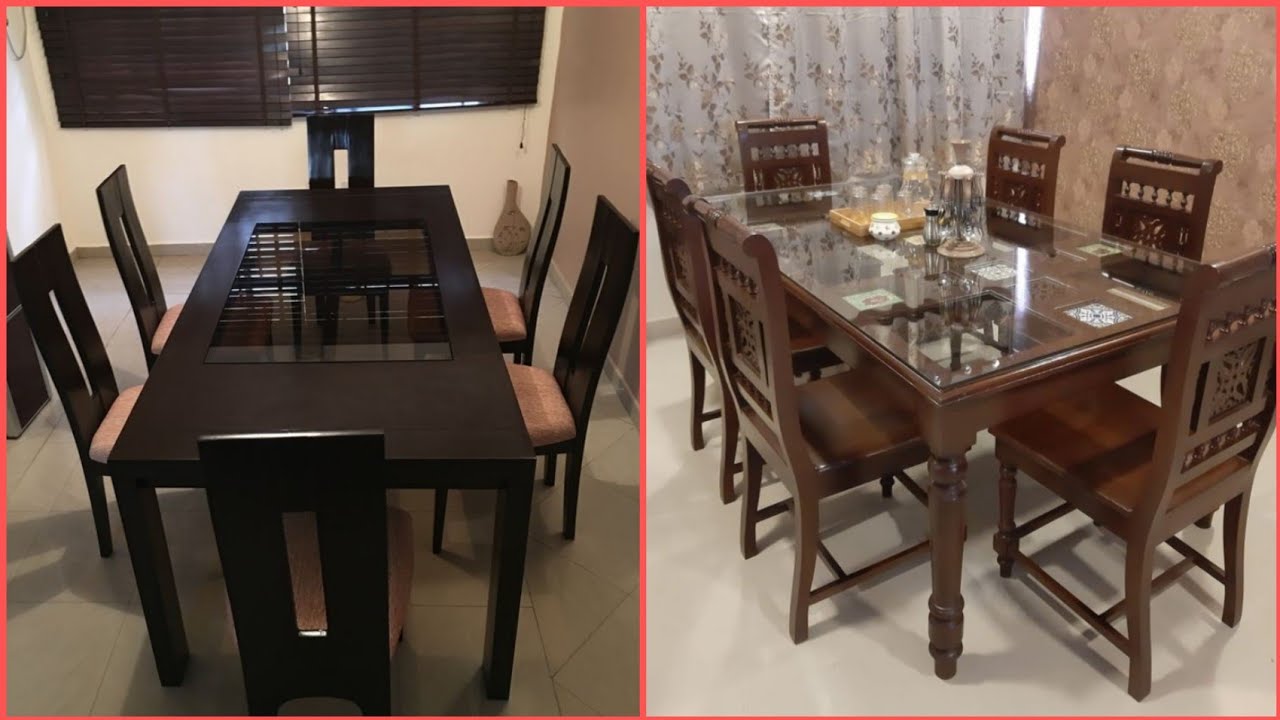 Simple and decent designs of wooden dining table | Dining table latest ...