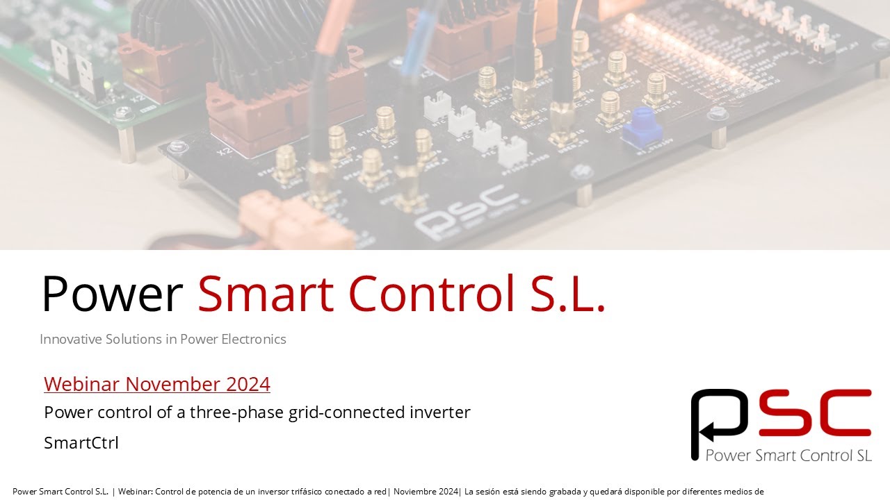 SmartCtrl webinar: Power control of a three phase grid connected inverter - YouTube