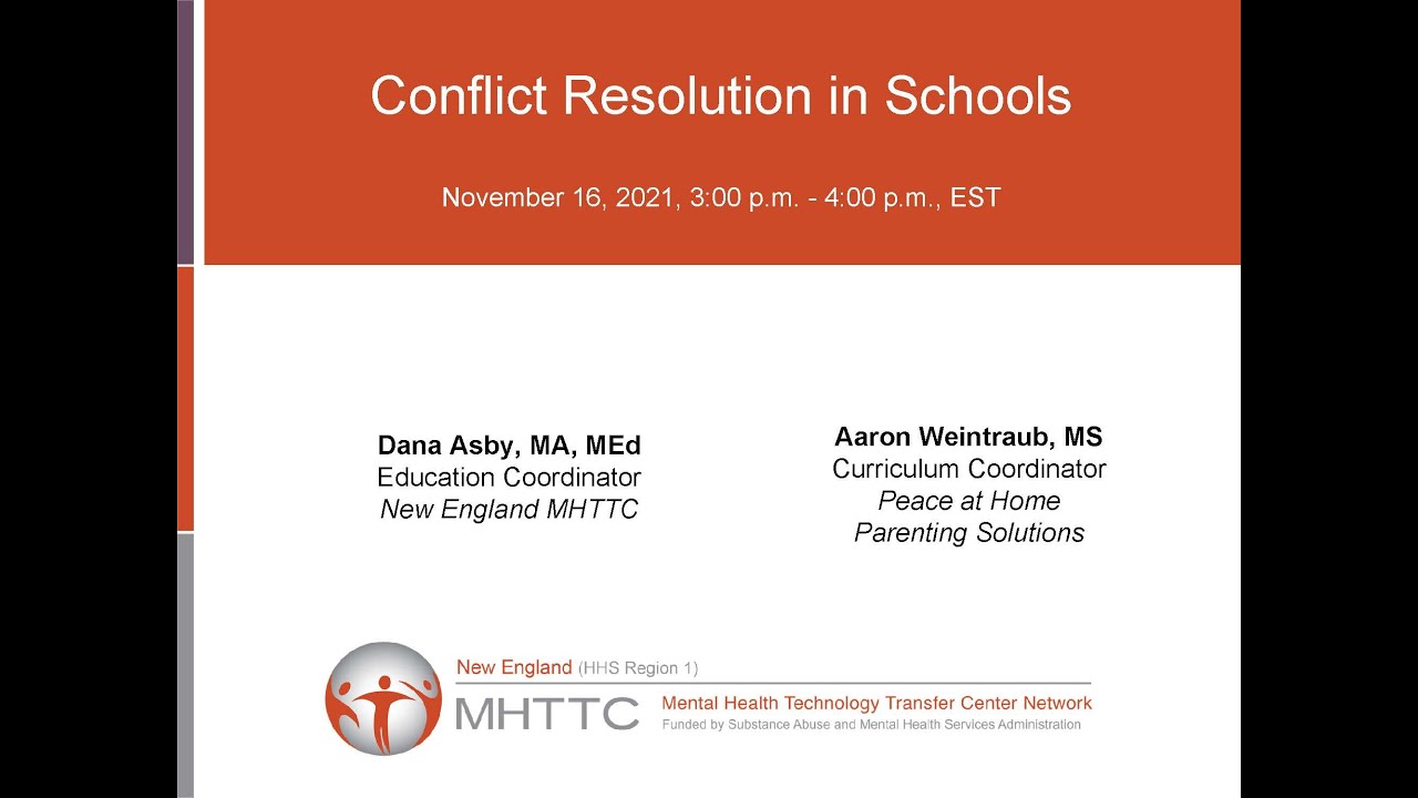 C-TLC Webinar: 11/16/2021 Conflict Resolution for School Communities ...