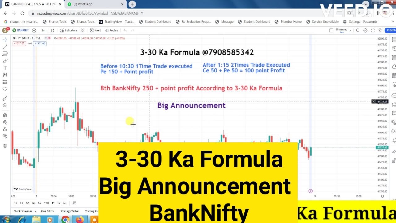 3 30 Ka Formula || 8th Feb Trade Report BankNifty || Big Announcement 3 ...