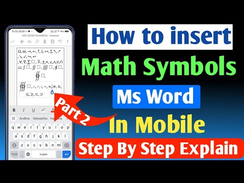 maths Symbols insert ms word in mobile | part 2 | how to add ...