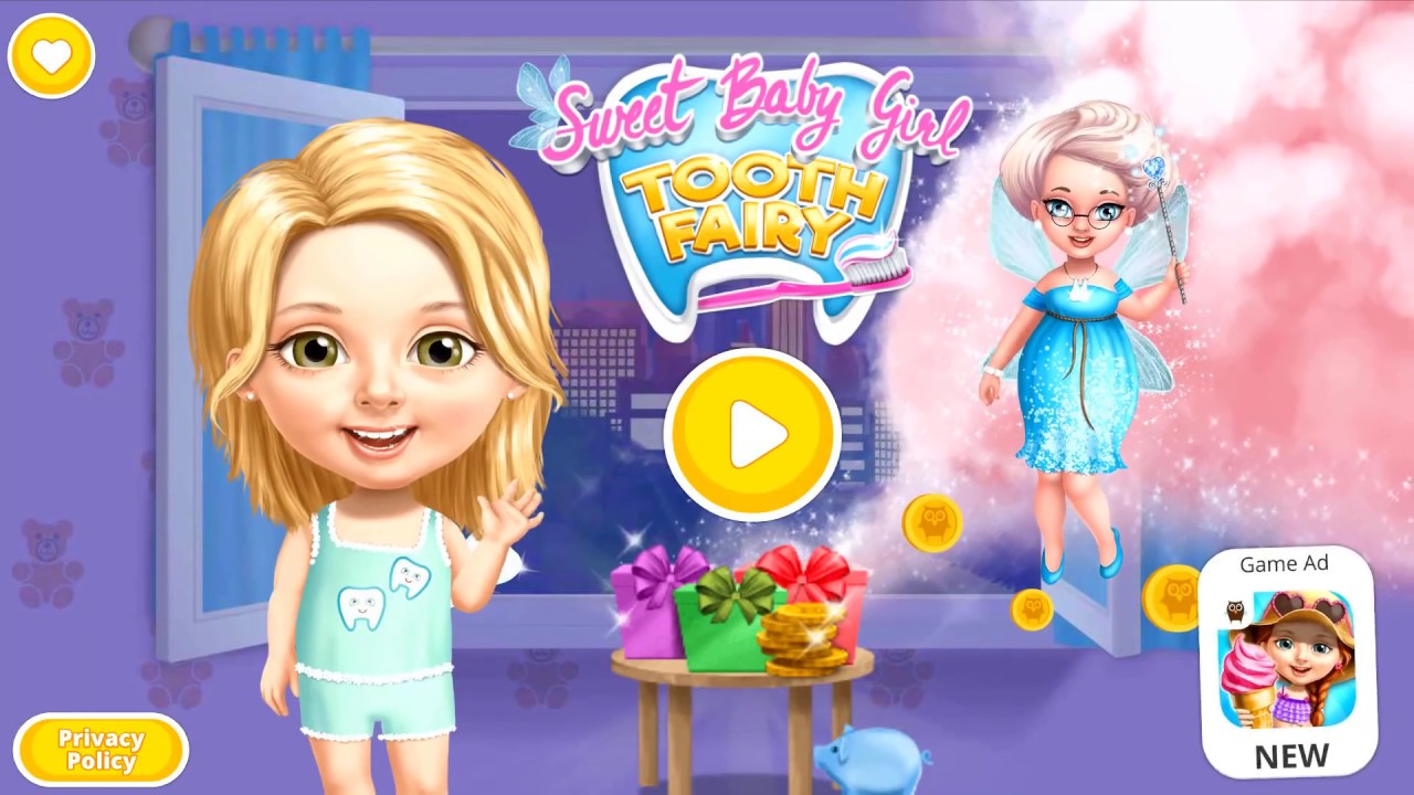 Sweet Baby Girl Tooth Fairy Fun Care Kids Game | Colors Teeth Brush ...