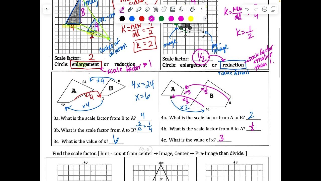 Dilations and Scale Factor Notes Review - YouTube