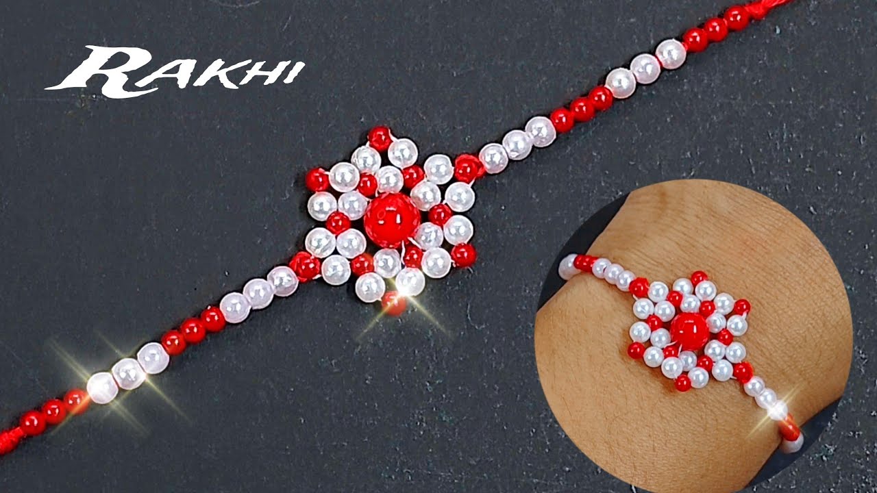 Simple Beads Rakhi Making Idea #0294 | Easy Rakhi Making | HANDMADE ...