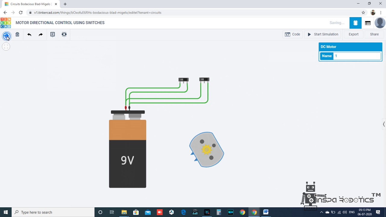 Dc Motor Control Forward Reverse And Stop Electronics Inspa Robotics Youtube