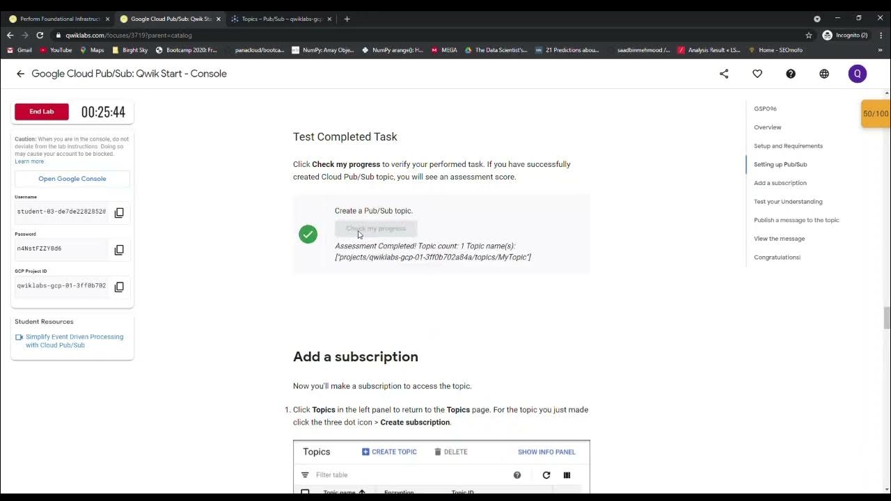 Google Cloud Pub/Sub: Qwik Start - Console| GSP096 | Qwiklabs | GCP - YouTube