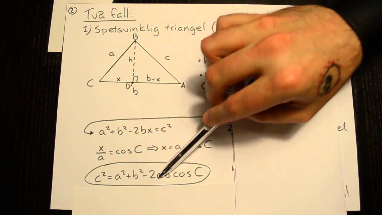 Trigonometri 9: Cosinussatsen (ny version) - YouTube