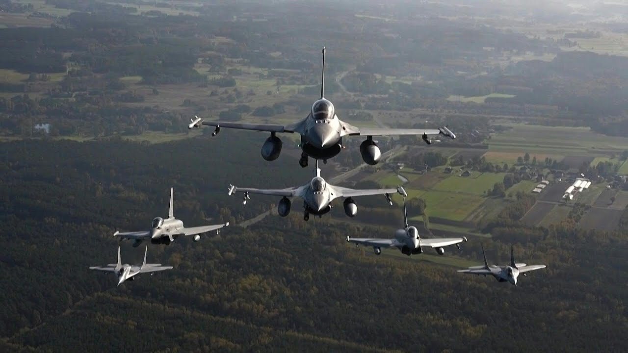 NATO fighter jets patrol alliance's eastern flank - YouTube