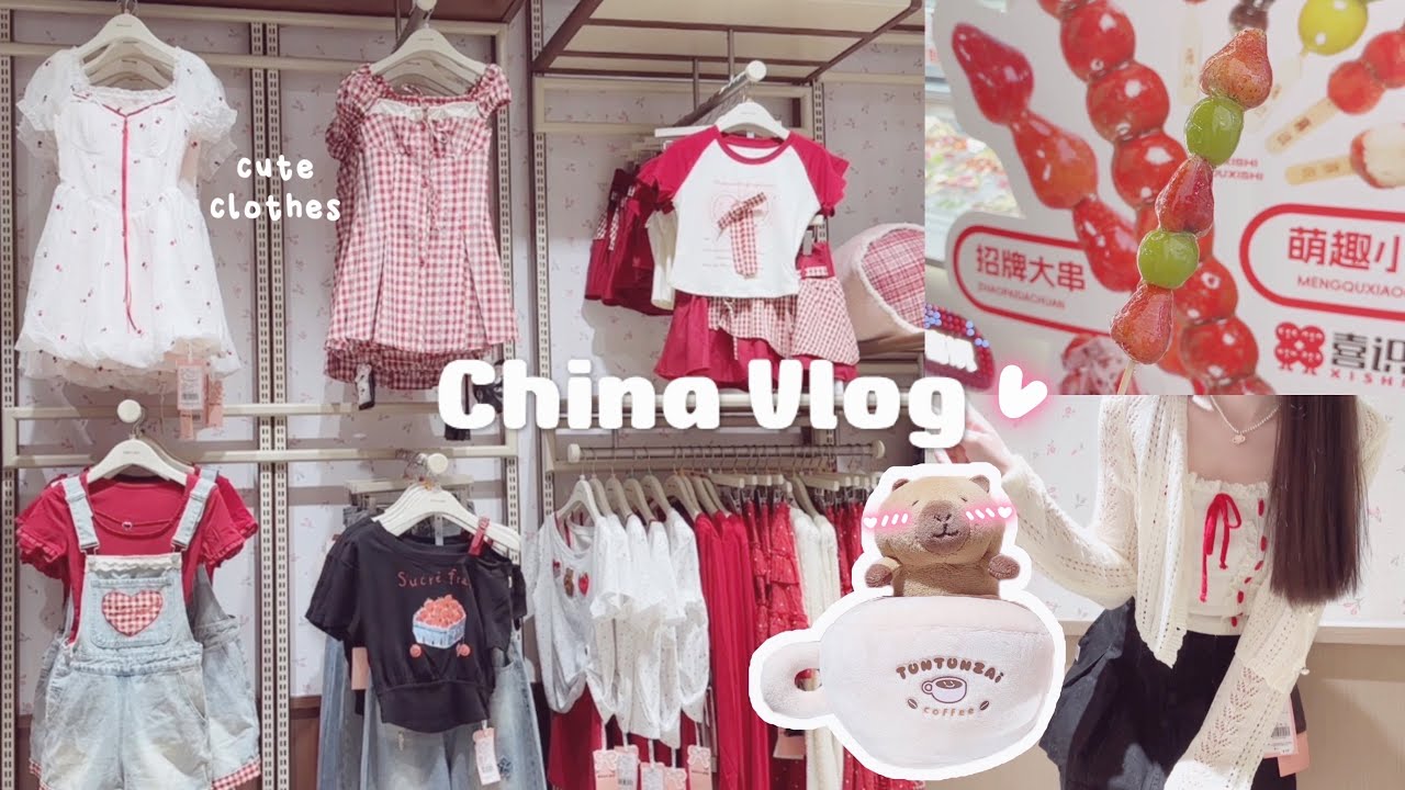 china vlog 🎀🛒 aesthetic shopping haul, coquette/y2k outfits, cute shops ...