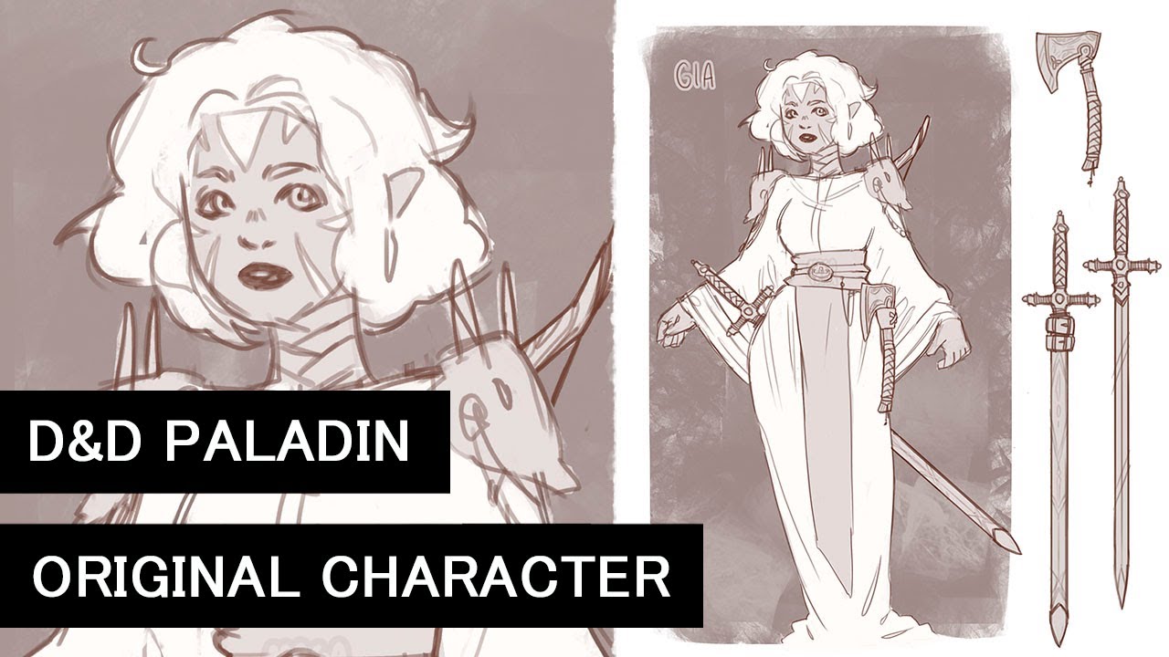 DRAWING my D&D Paladin Character SPEEDPAINT - YouTube