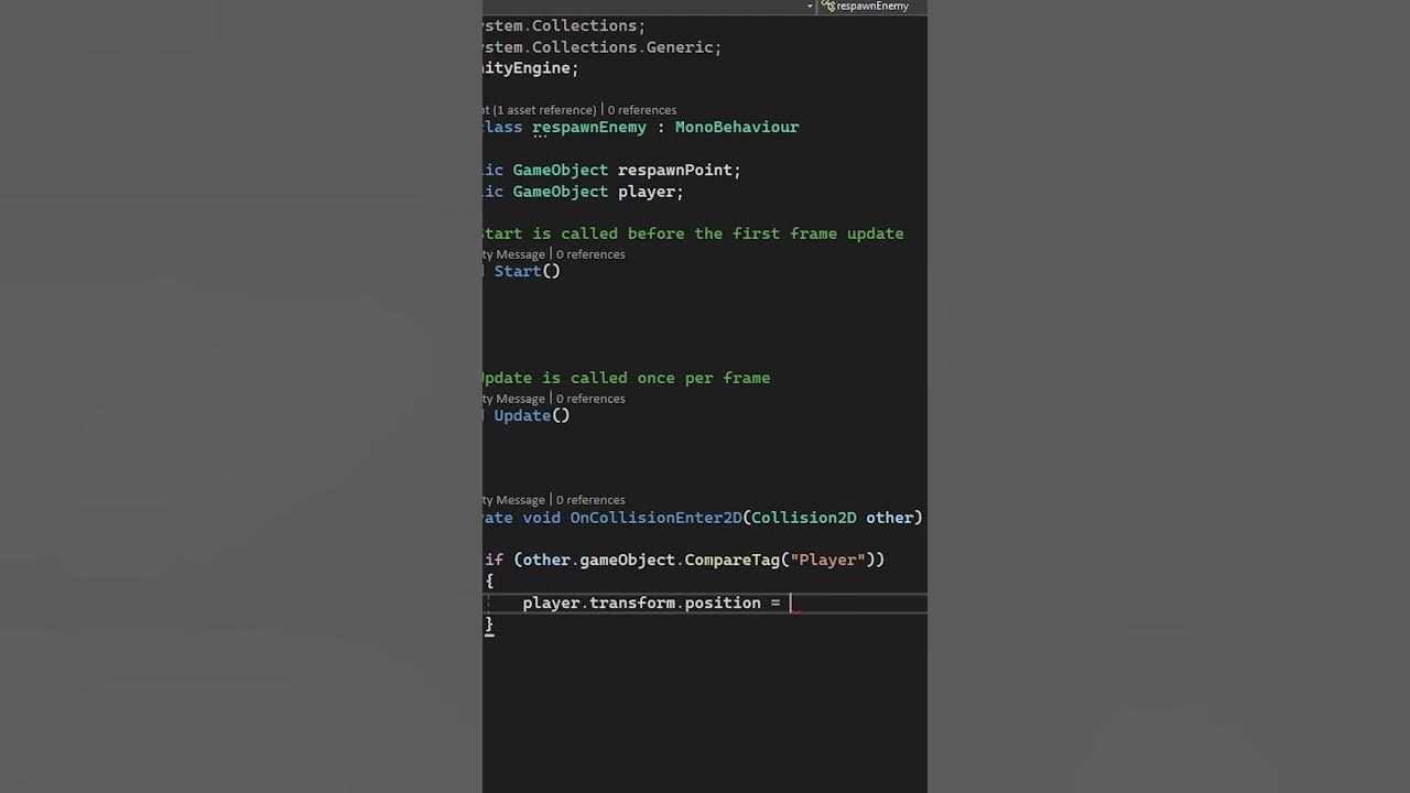 Respawn Player At A Point In Under 1 Minute Unity Youtube