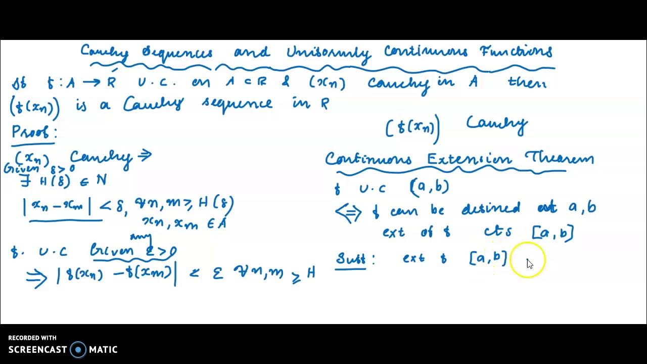 Cauchy Sequences and Uniformly Continuous Functions - YouTube