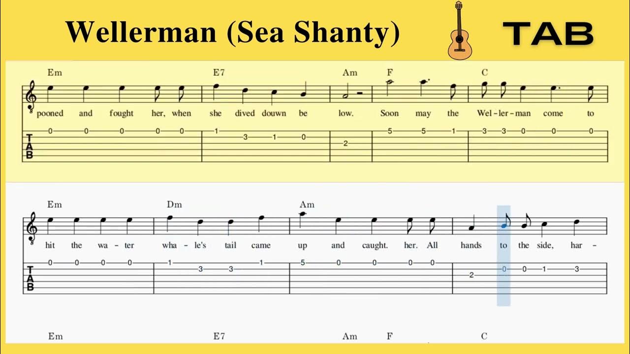 Wellerman (Sea Shanty) - Guitar tab đơn giản - YouTube