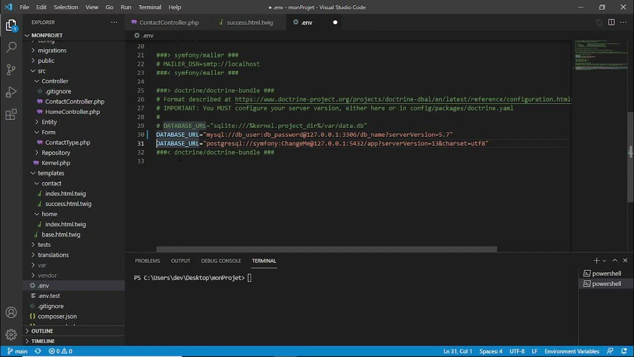 Symfony - Créer une base de donnée - YouTube