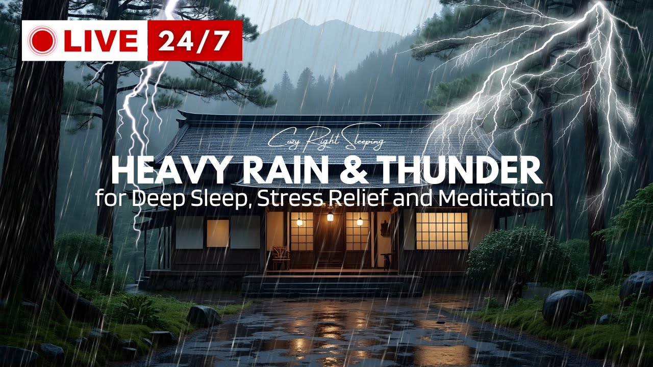Thunderstorm Therapy 🌩️ to Help You Sleep Well, Release Stress, and Heal Emotionally 💤 - YouTube