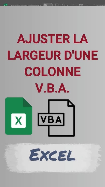 Ajuster Automatiquement Largeur Colonne Excel Code VBA - YouTube