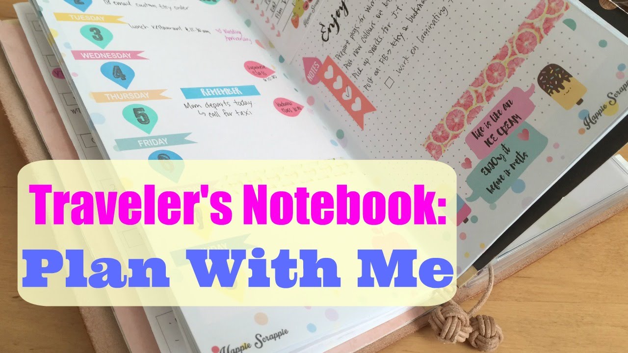 Traveler's Notebook Plan With Me | Week on 2 pages - YouTube