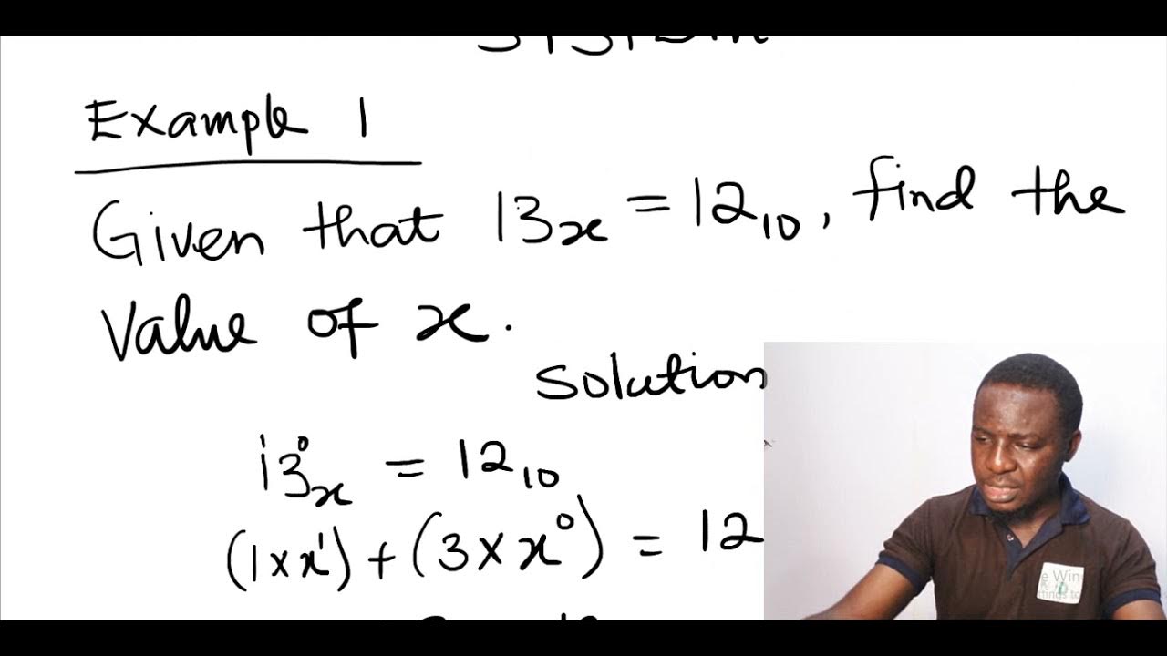 how to solve equations involving number base system other than base 10 ...
