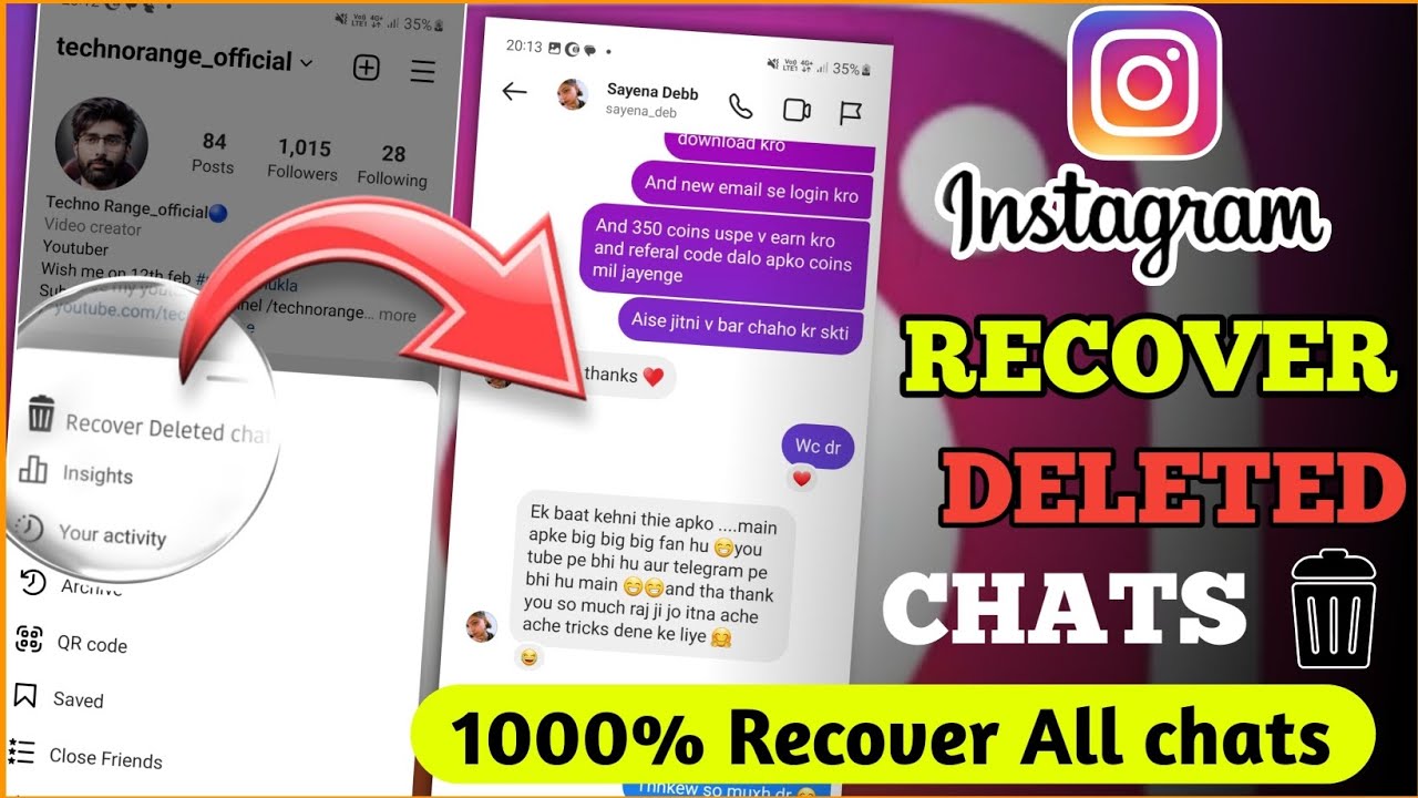 how to recover deleted chats on Instagram| Instagram chat backup kaise ...