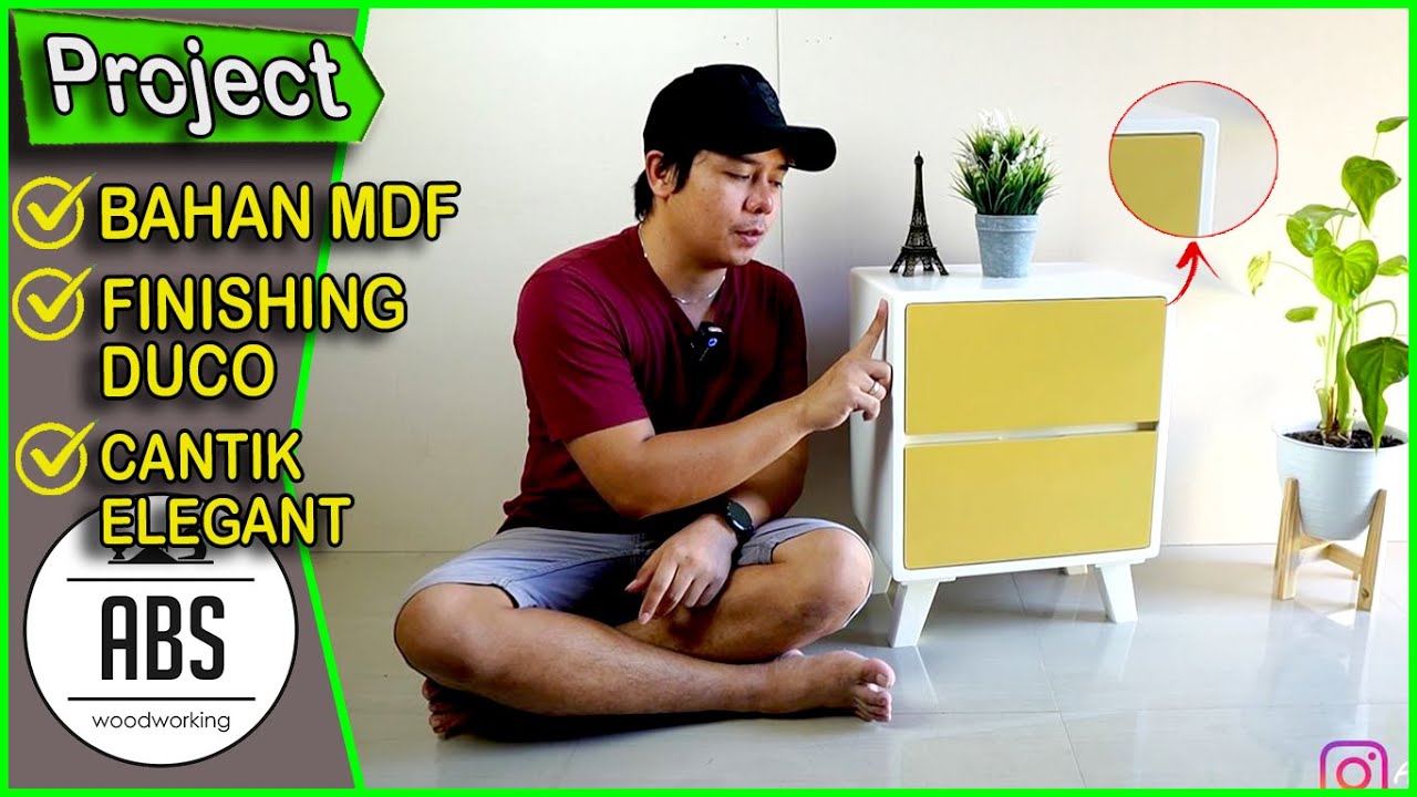 MEMBUAT MEJA DENGAN 2 LACI BAHAN MDF FINISHING DUCO - YouTube