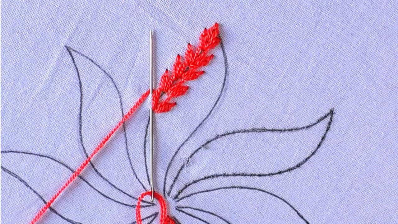 Beautiful flower hand embroidery tutorial/Needle point/Bordado fentacia ...