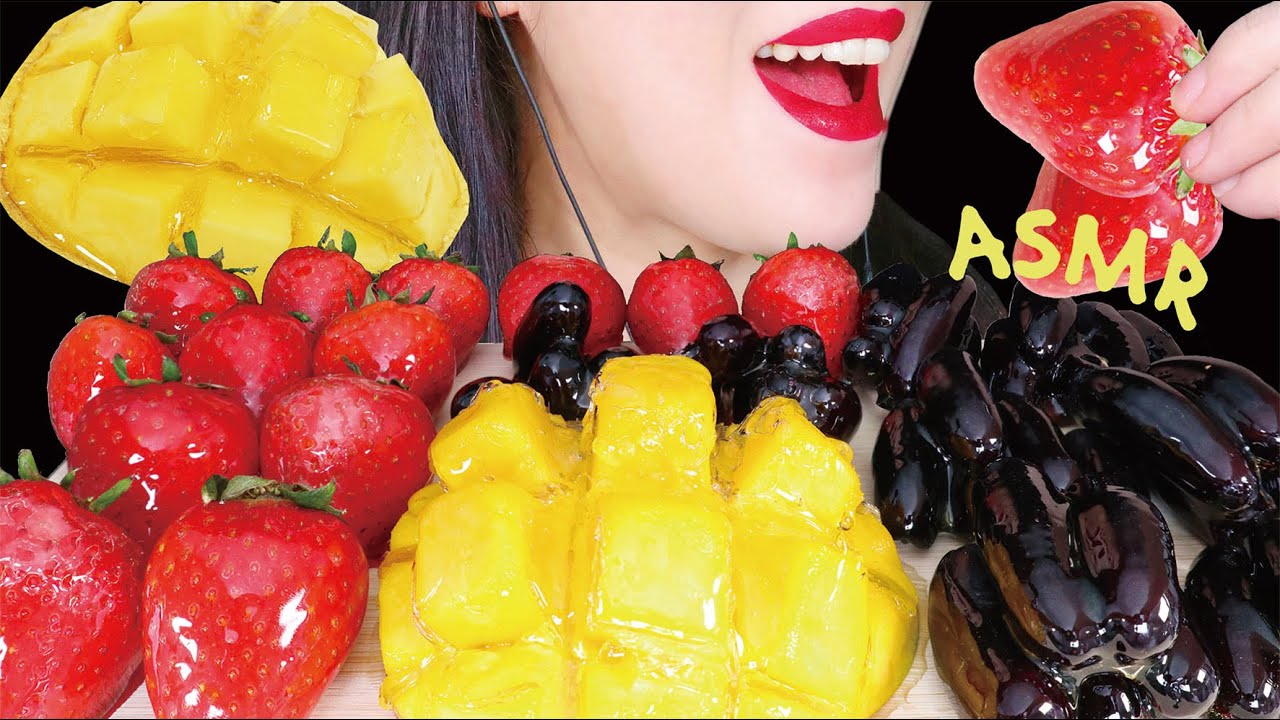 [ASMR MOST POPULAR TANGHULU] *Strawberry, Mango, Black sapphire ...