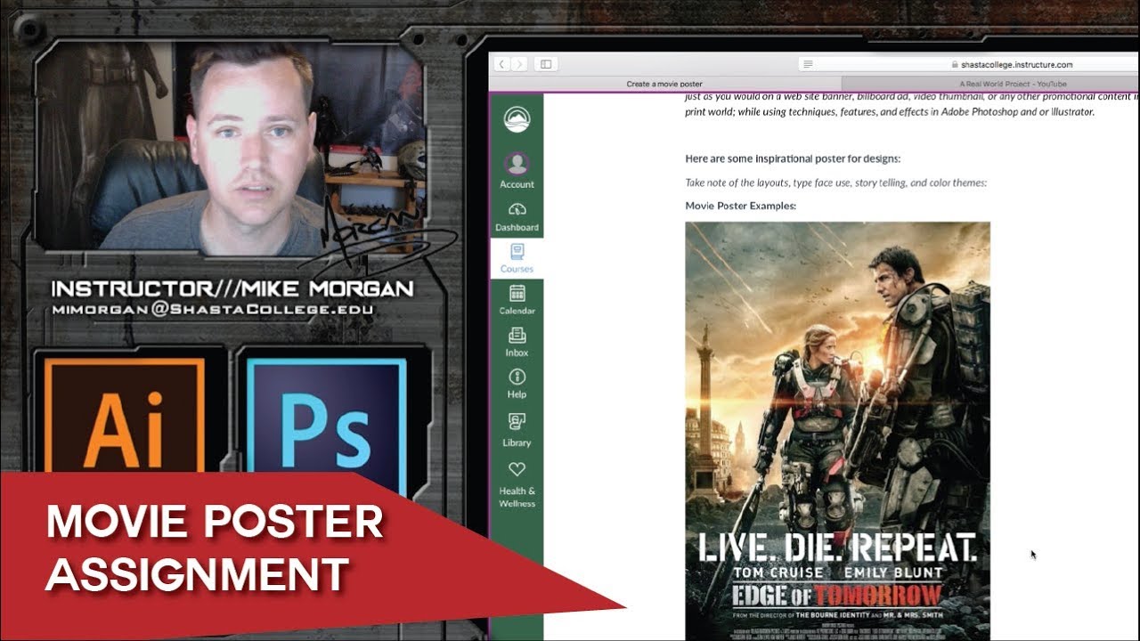 Going over the assignment "Create a movie poster" - YouTube