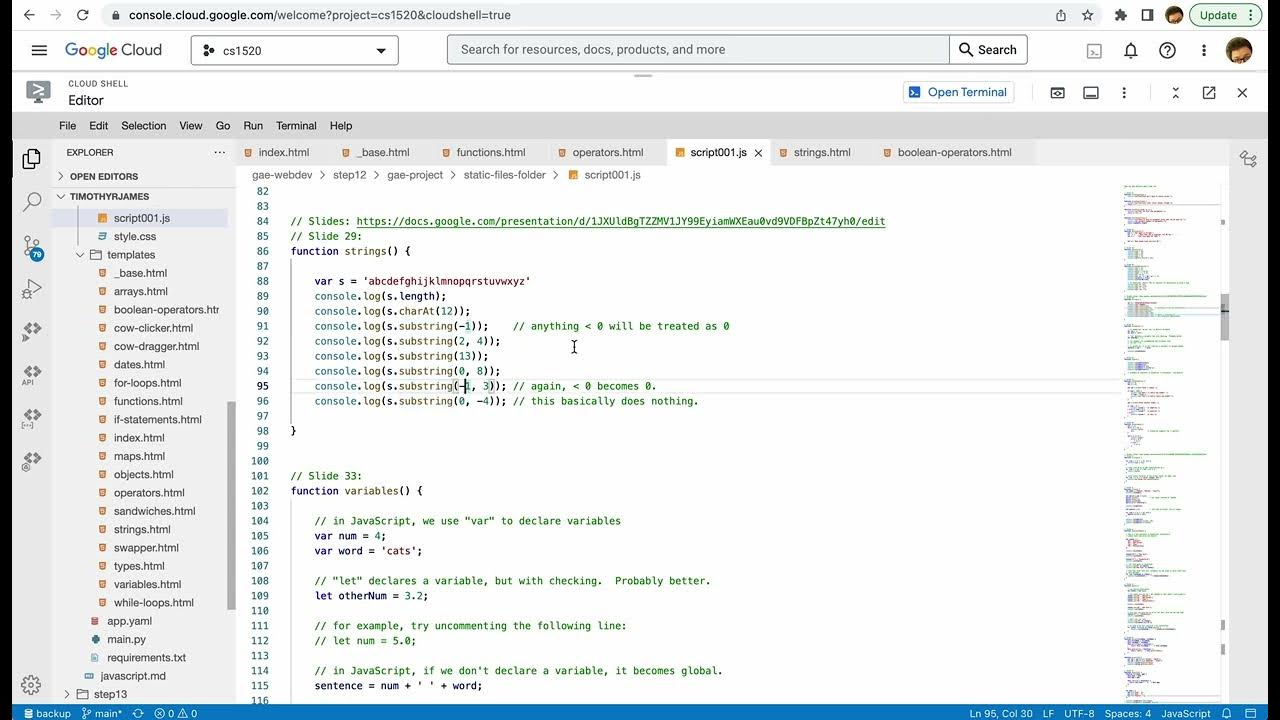 Cs1520 Lecture 31a Javascript Demonstration Part 1 Functions Operators If Else Statements