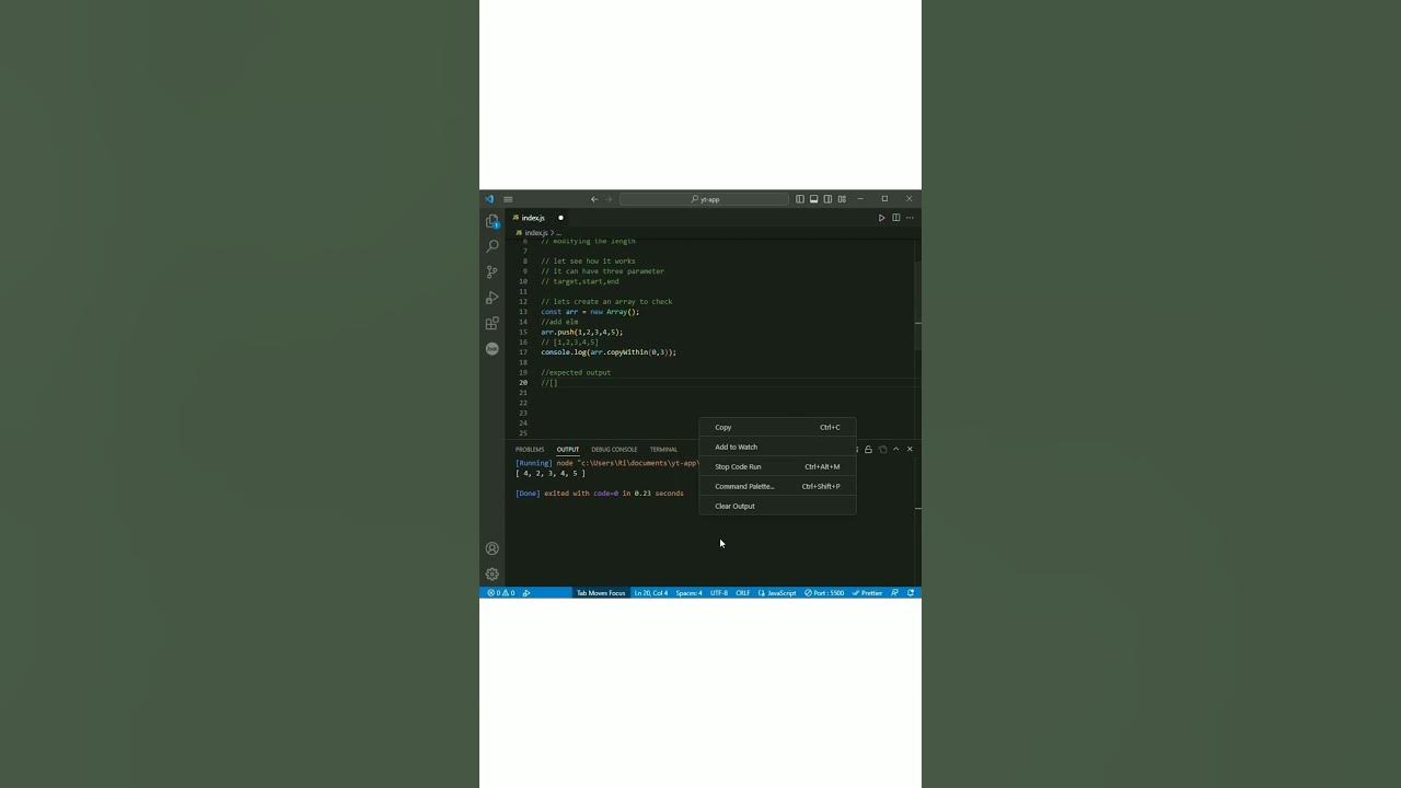 Javascript Copywithin Method Learn From Best Start Learning Now Shortsfeed Ytshorts