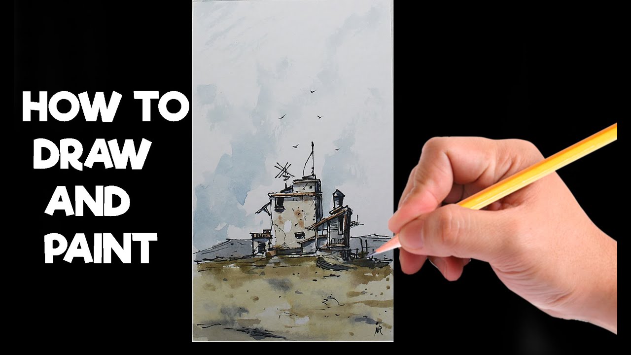 Drawing and painting in 11 minutes Watercolor and pen by Nil Rocha ...