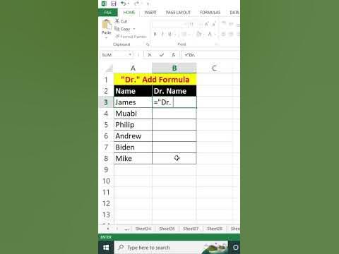 Excel Tips: Adding "Dr." to Names | Muabi Design - YouTube
