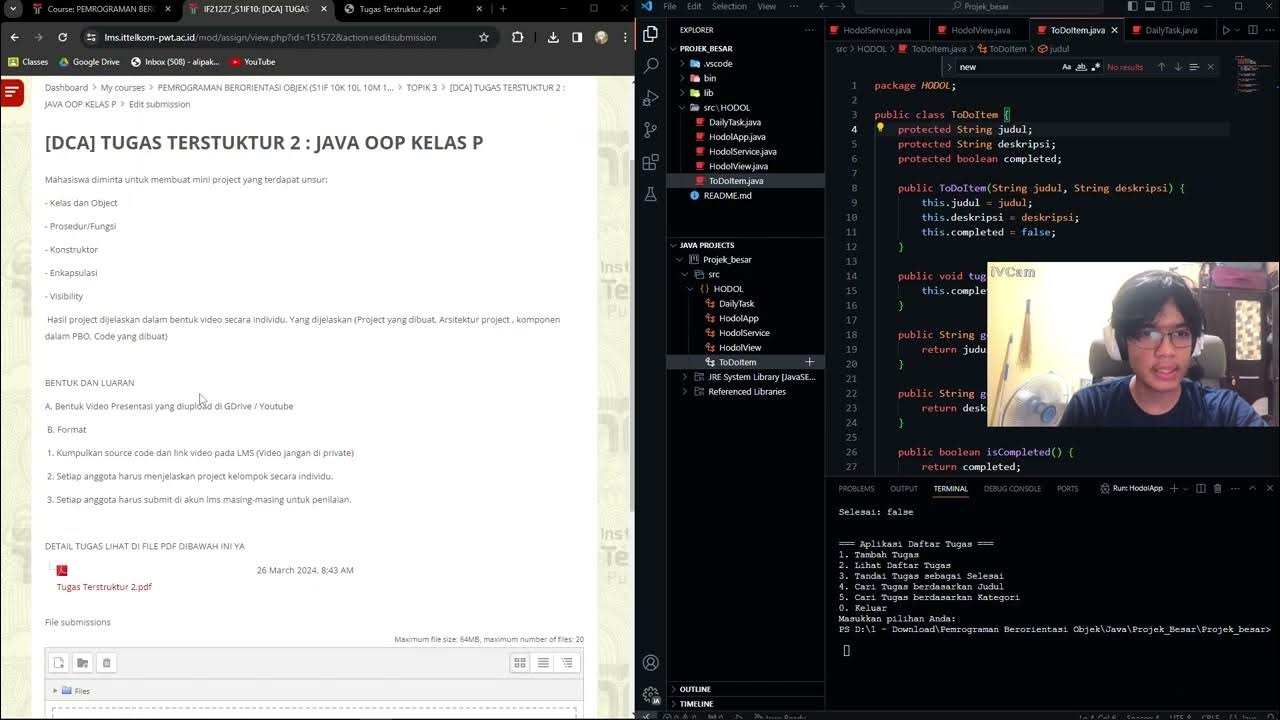 Tugas Terstruktur 2: Video Presentasi Membuat Mini Project PBO pada ...