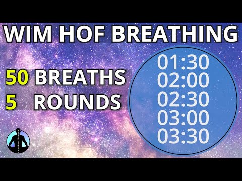 WIM HOF Guided Breathing Technique - 5 Rounds 50 Breaths Advanced Extended Version NO TALKING ...